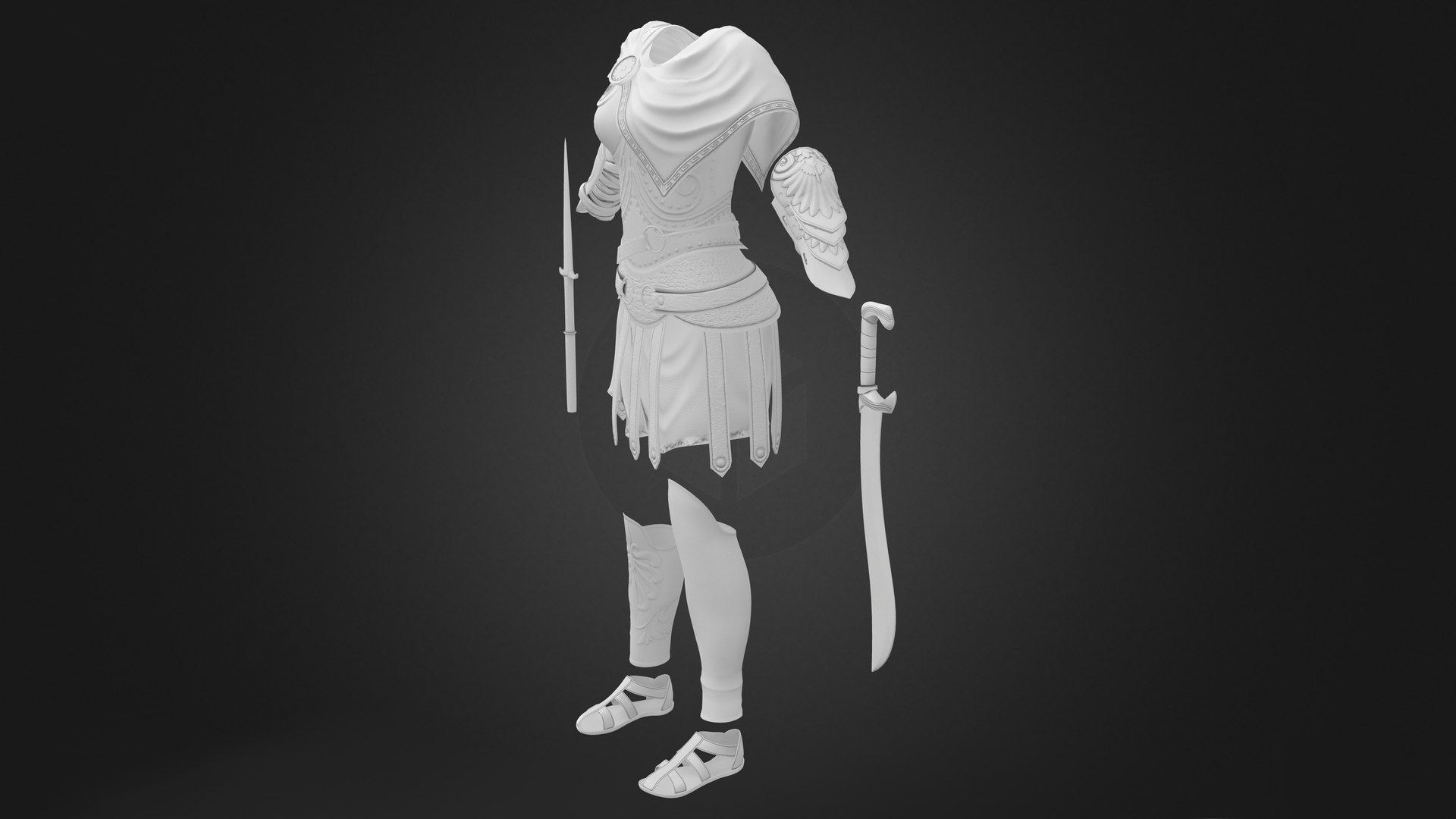 Full Roman Female Commander Soldier Outfit model - TurboSquid 1996410