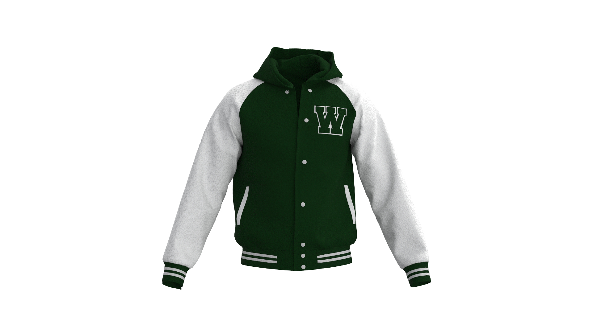 3D model Male raglan varsity jacket - TurboSquid 2152459