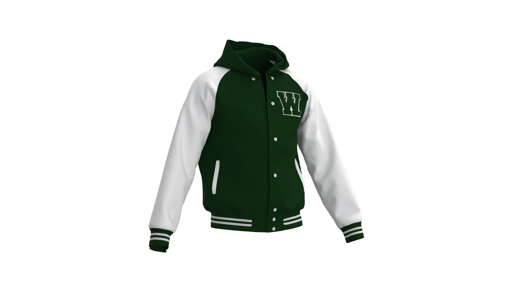 3D model Male raglan varsity jacket - TurboSquid 2152459