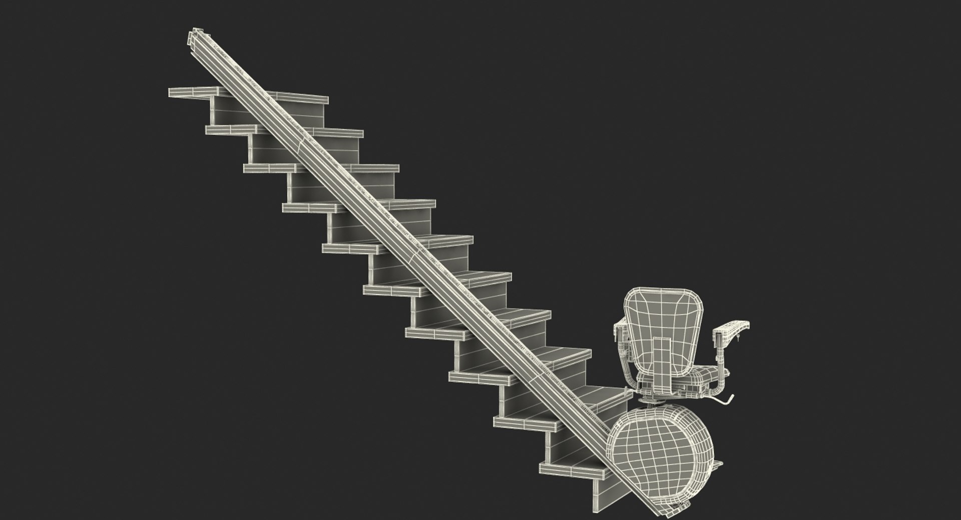 Straight stairlift 3D model - TurboSquid 1257199