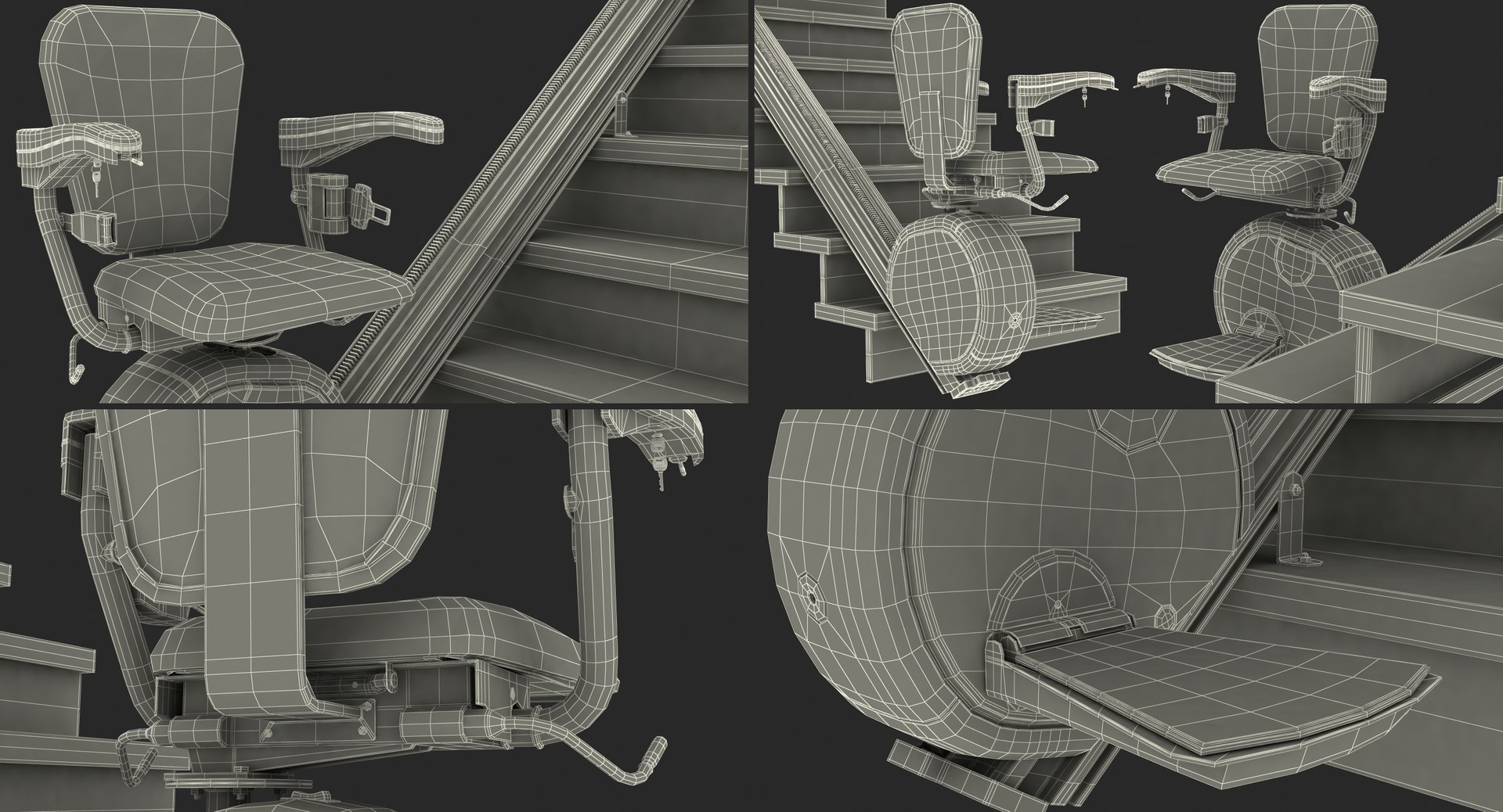 Straight stairlift 3D model - TurboSquid 1257199