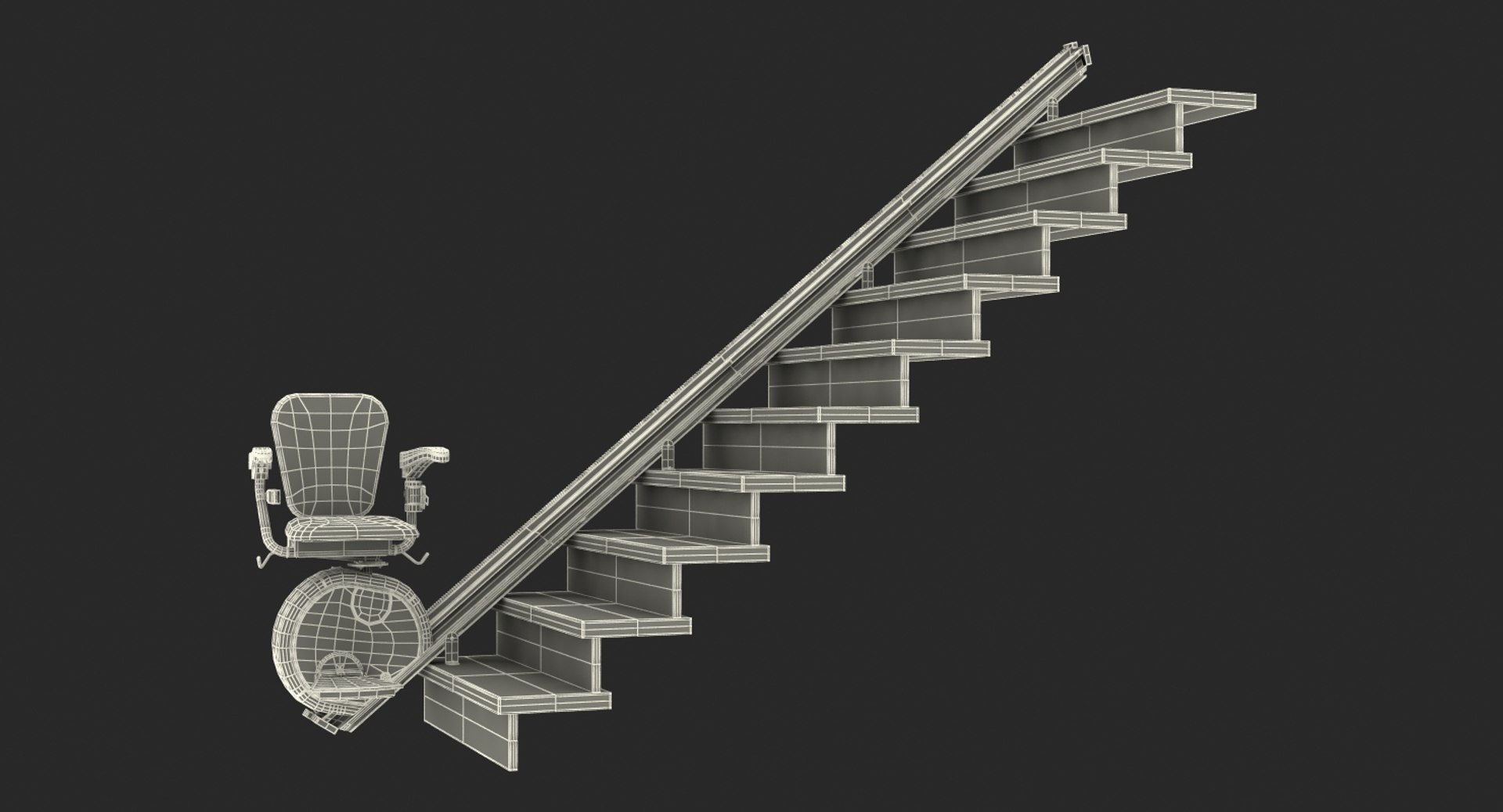 Straight stairlift 3D model - TurboSquid 1257199