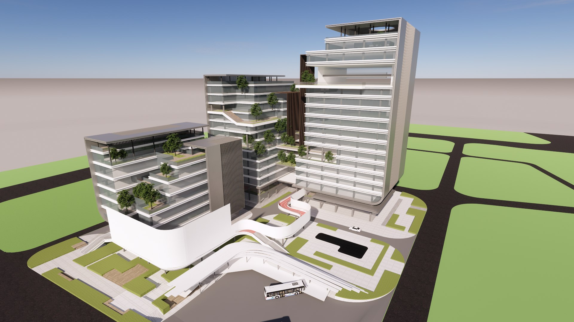 Modern City Block -A26 3D Model - TurboSquid 2381834