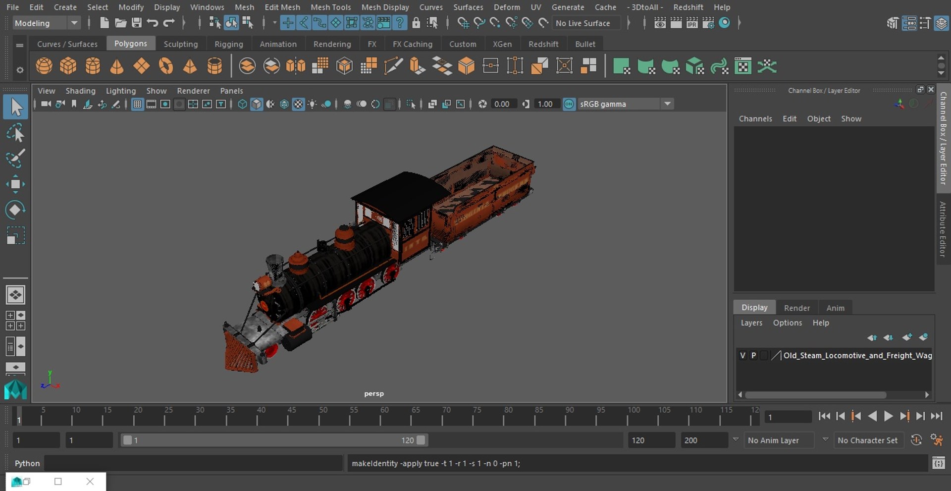 3D Old Steam Locomotive And Freight Wagon - TurboSquid 2146877