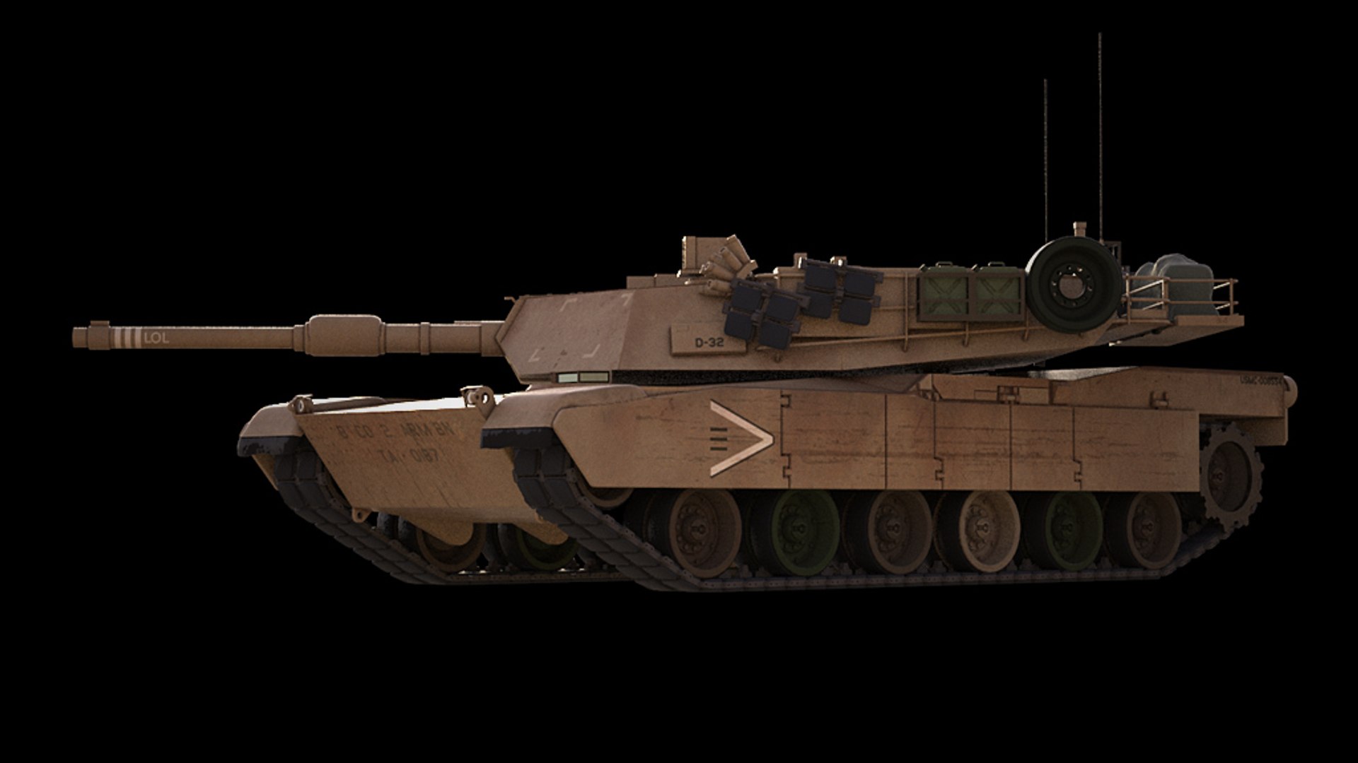 3d M1a1 Abrams Tank Model