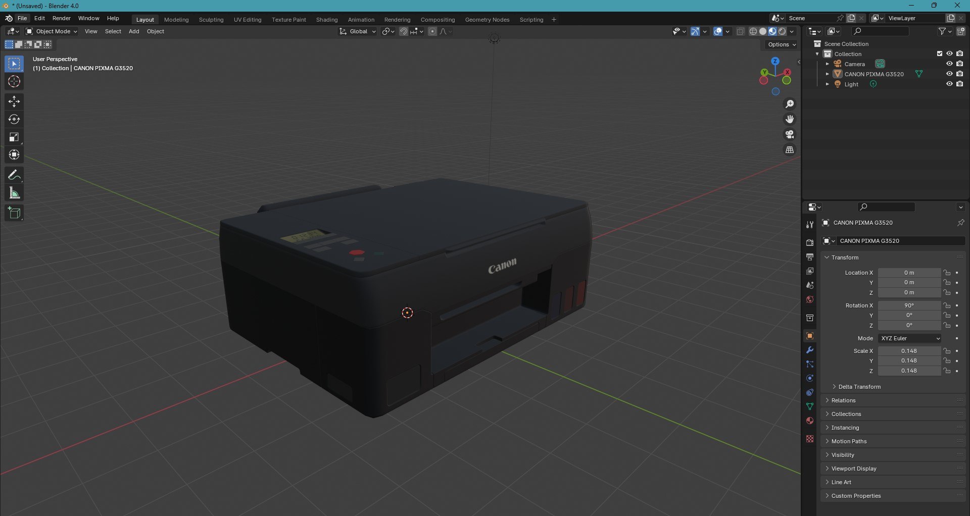 CANON PIXMA G3520 3D - TurboSquid 2193988