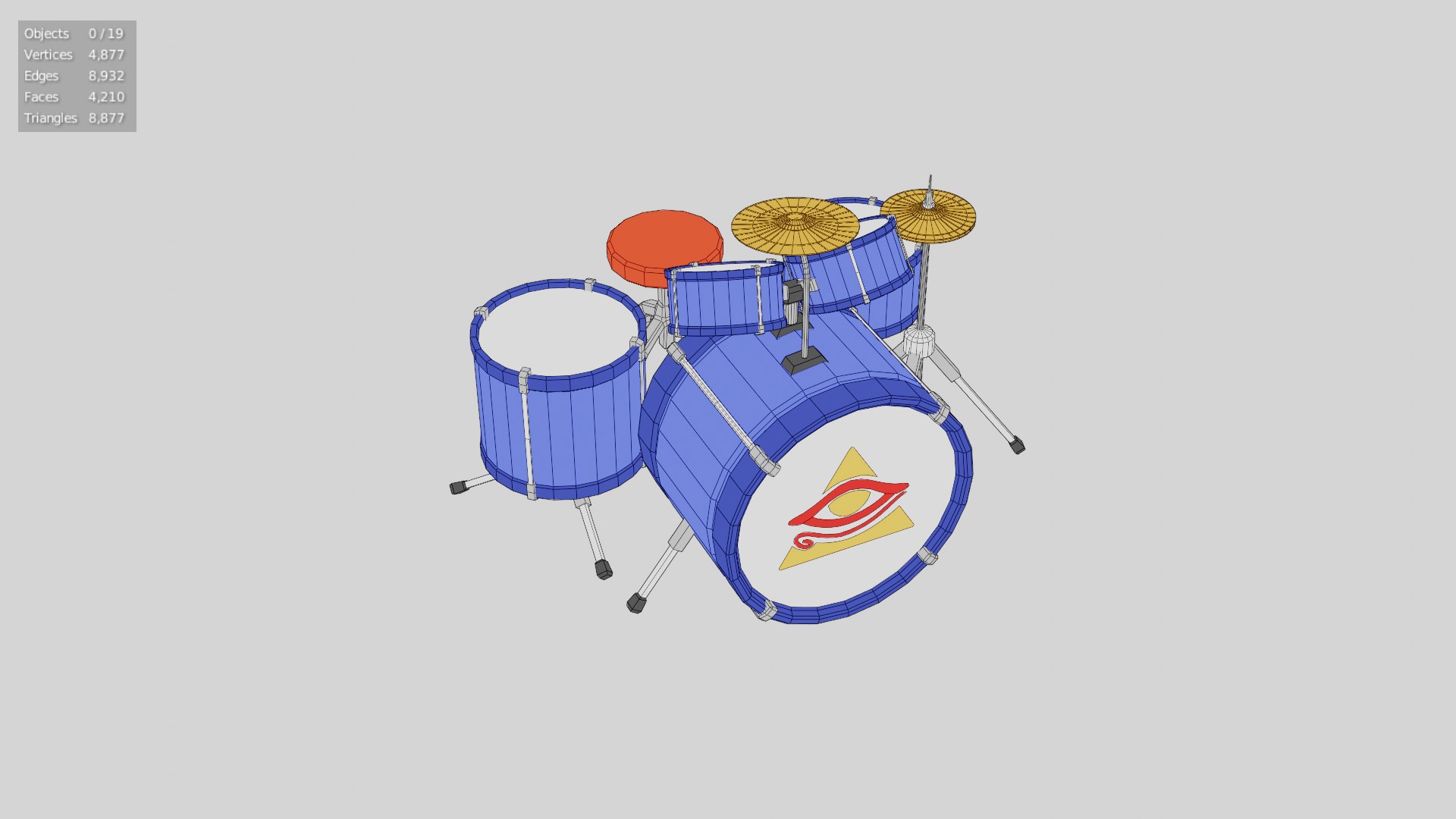 3D Low Poly Drum 1 - TurboSquid 1918554
