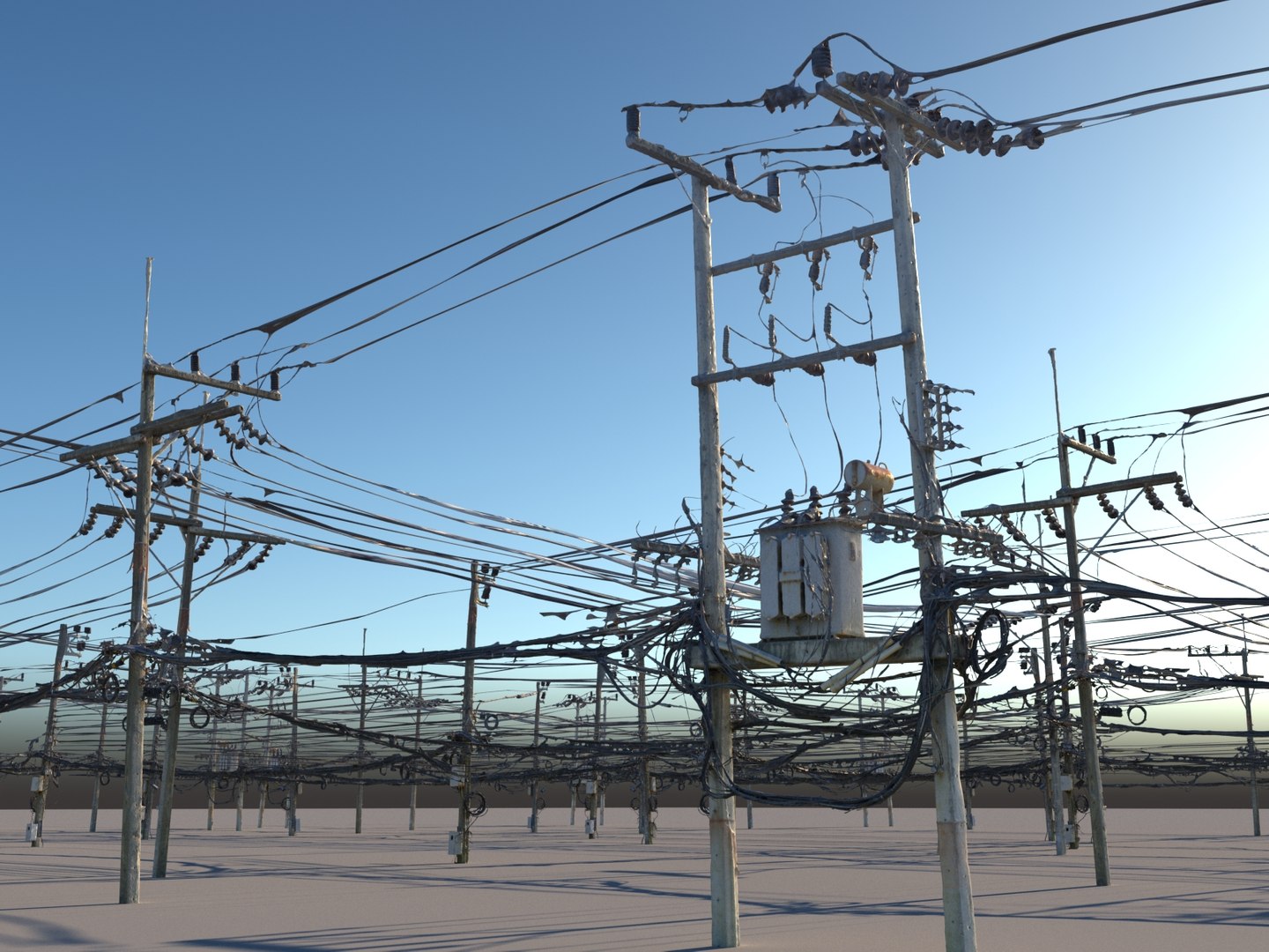 3D Tower Powerlines Street Pack 3 Model - TurboSquid 1458264