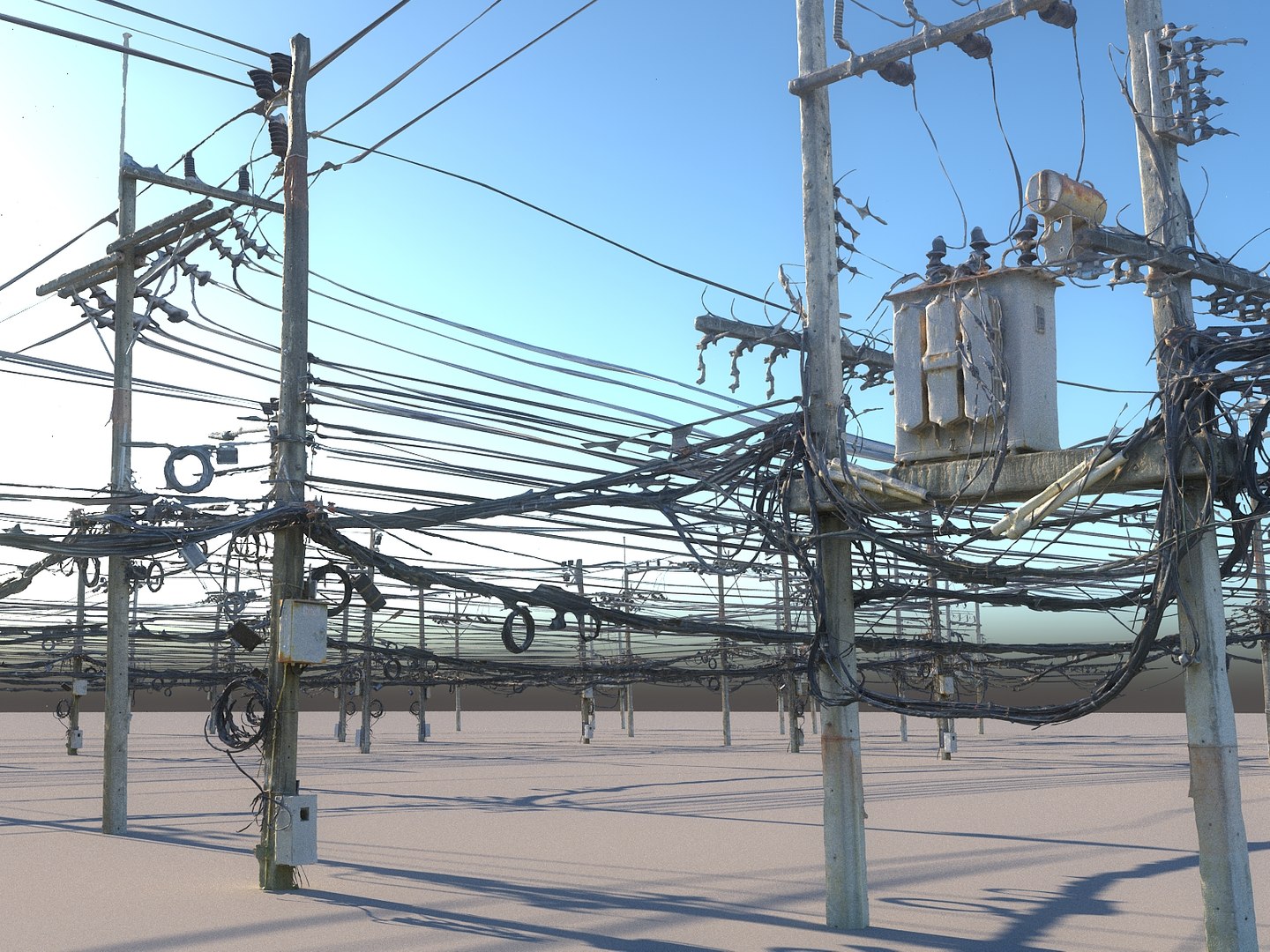3D Tower Powerlines Street Pack 3 Model - TurboSquid 1458264
