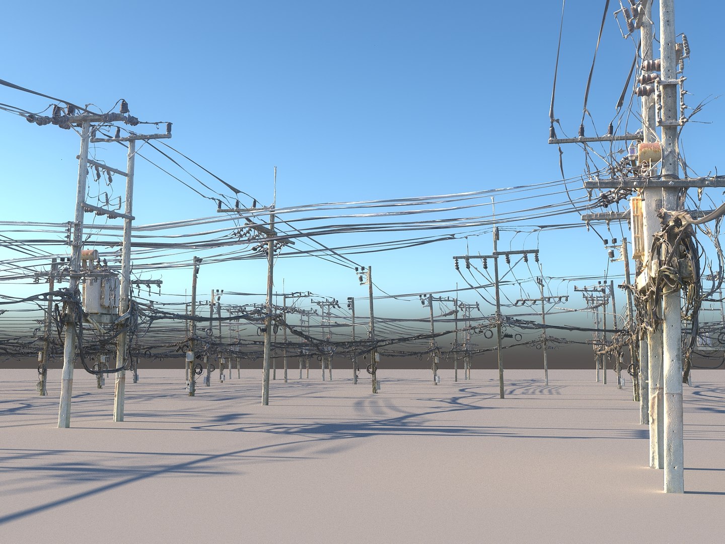 3D Tower Powerlines Street Pack 3 Model - TurboSquid 1458264