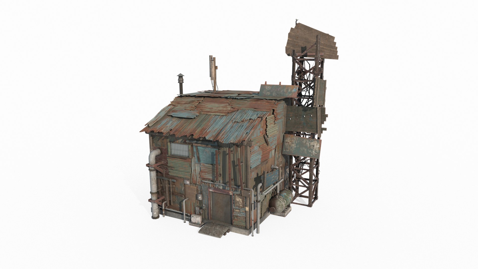 3D Apocalypse Style House Tavern - TurboSquid 2325036