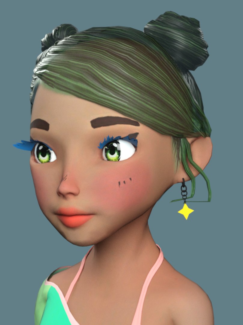 Cartoon 3D Rigged Cute Style Girl-Emey Character Model 3D - TurboSquid ...