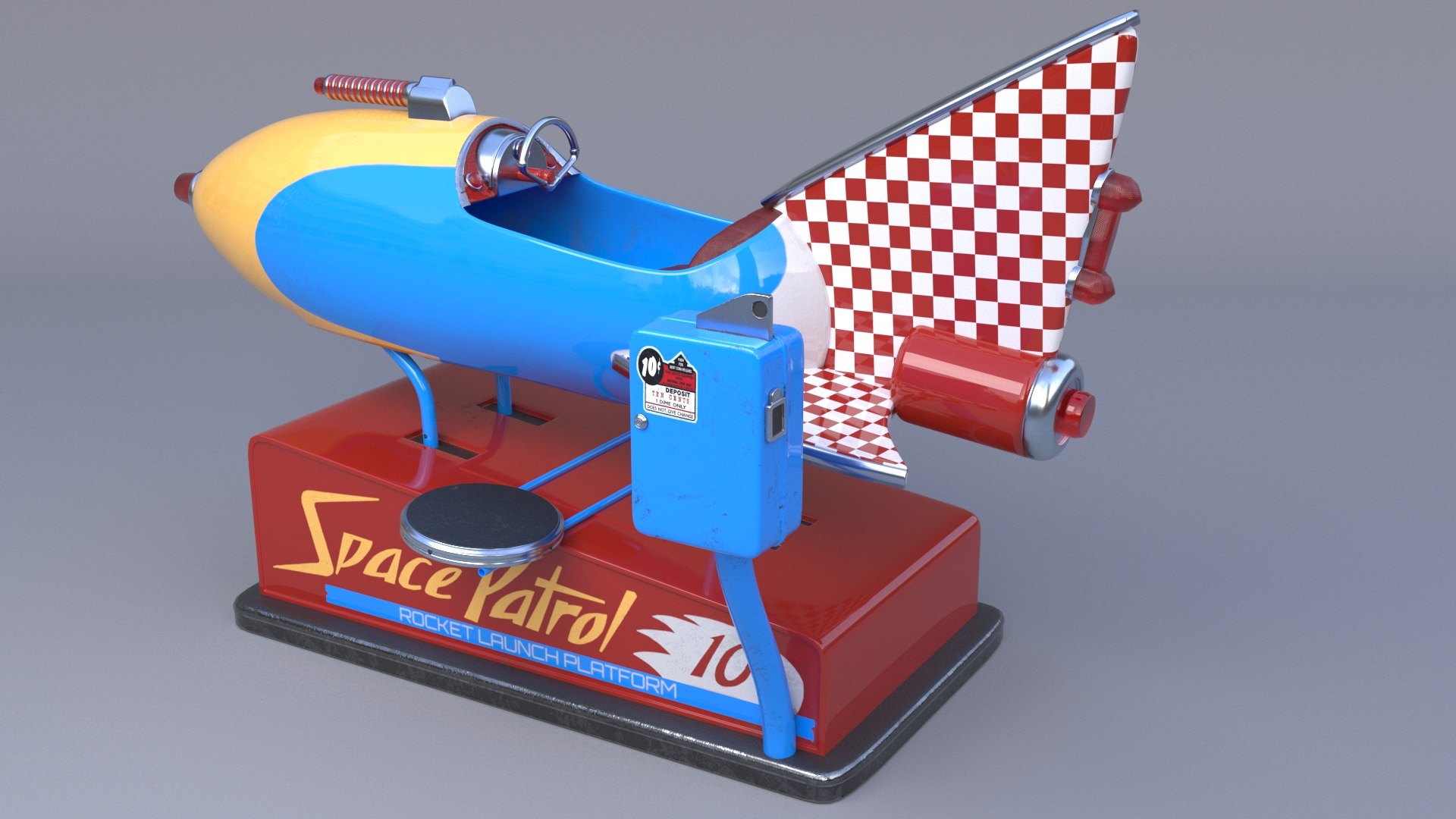 3D Model Vintage Coin Operated Ride - TurboSquid 1883047