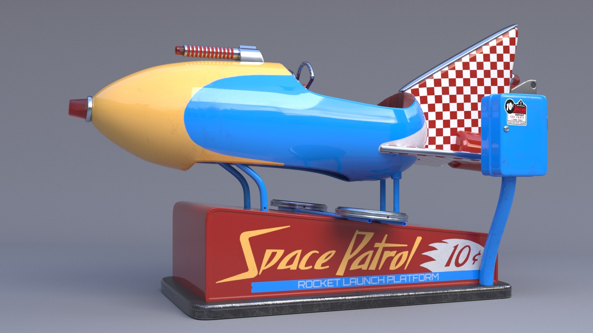 3D Model Vintage Coin Operated Ride - TurboSquid 1883047