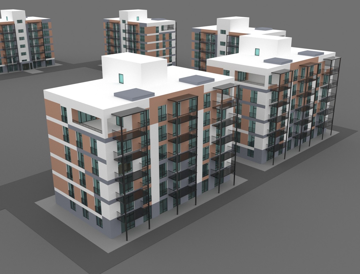 3D Residential Complex - TurboSquid 1561584