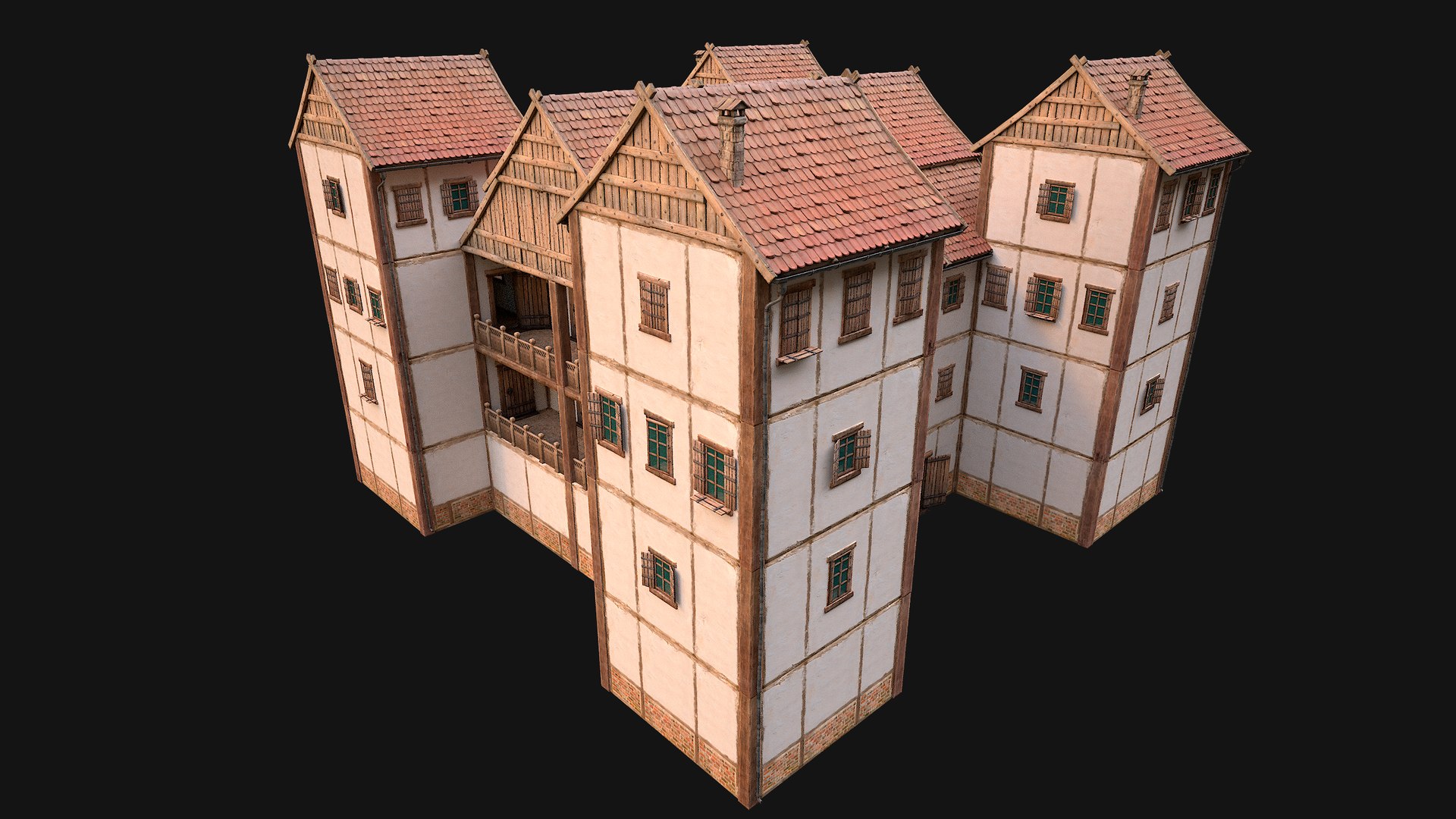 3D Medieval City Building Barracks Fortress Model - TurboSquid 2189248