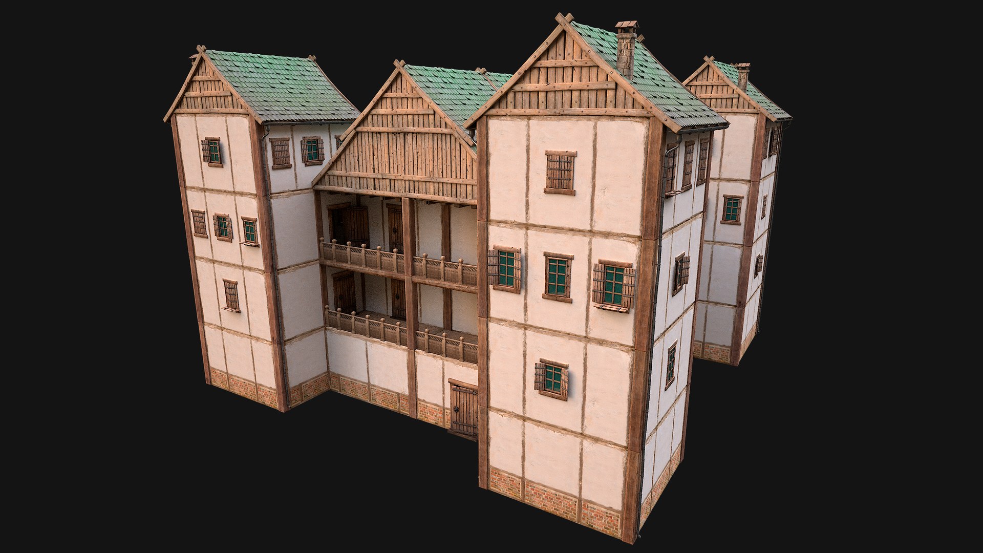 3D Medieval City Building Barracks Fortress Model - TurboSquid 2189248