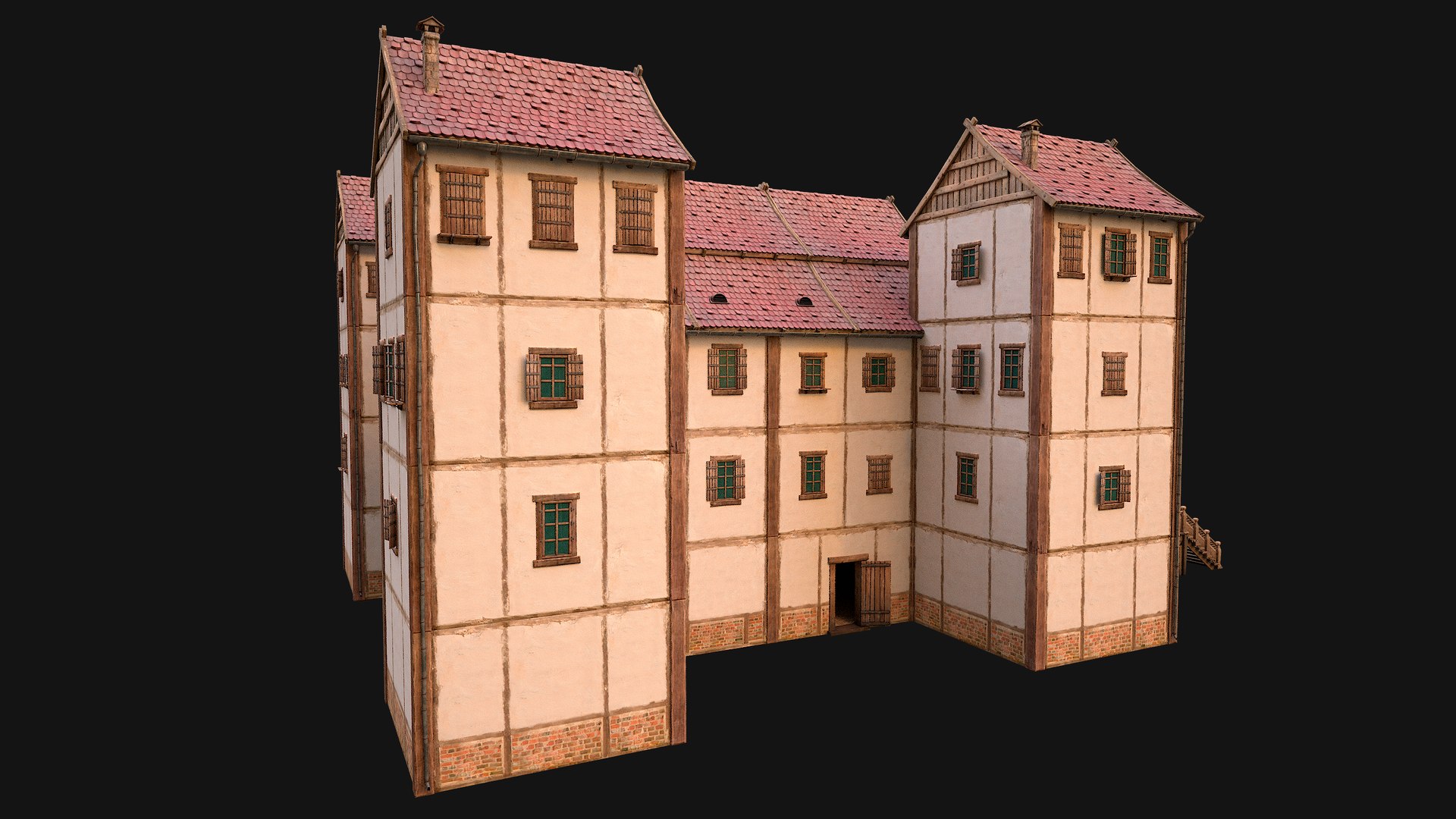 3D Medieval City Building Barracks Fortress Model - TurboSquid 2189248