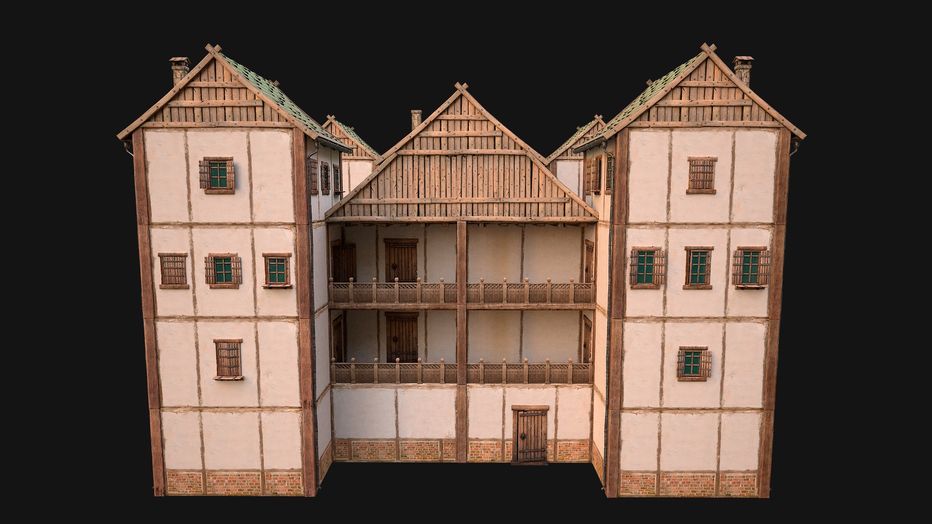 3D Medieval City Building Barracks Fortress Model - TurboSquid 2189248