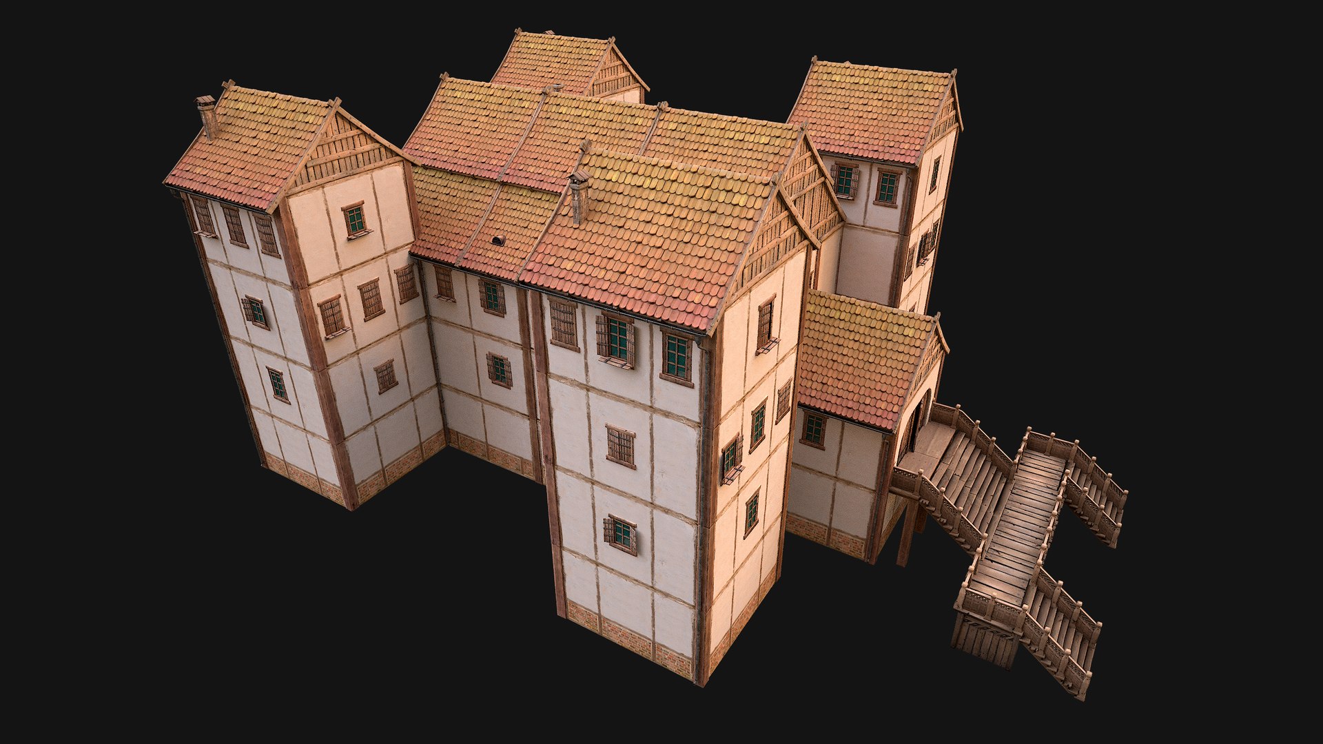 3D Medieval City Building Barracks Fortress Model - TurboSquid 2189248