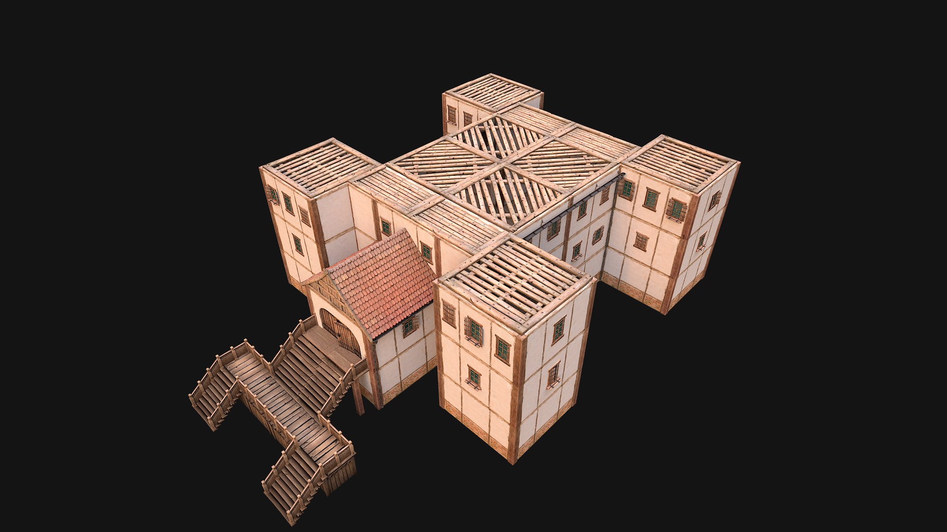 3D Medieval City Building Barracks Fortress Model - TurboSquid 2189248
