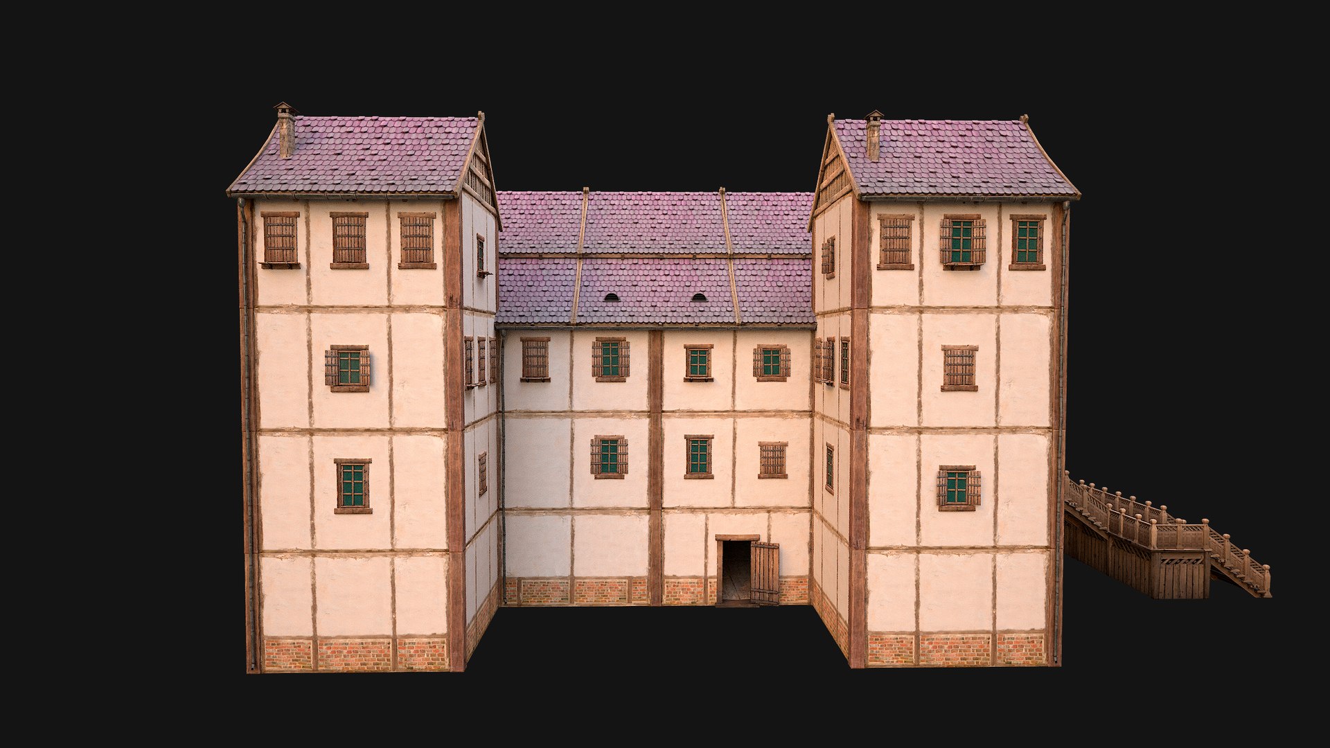 3D Medieval City Building Barracks Fortress Model - TurboSquid 2189248