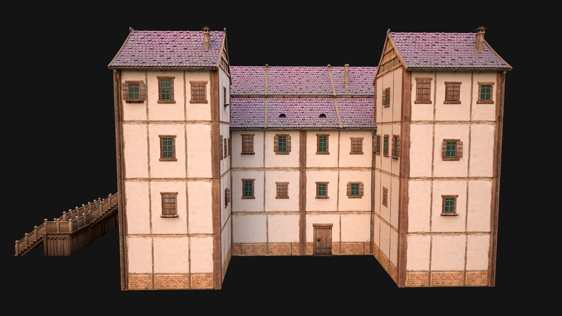 3D Medieval City Building Barracks Fortress Model - TurboSquid 2189248