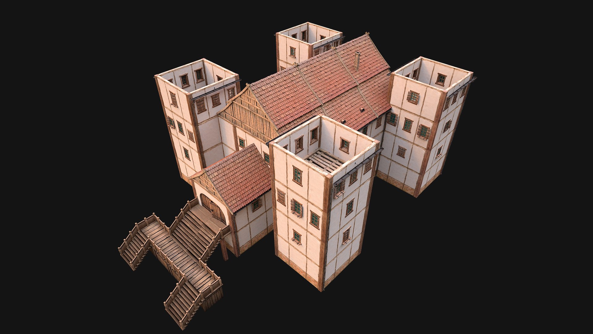 3D Medieval City Building Barracks Fortress Model - TurboSquid 2189248