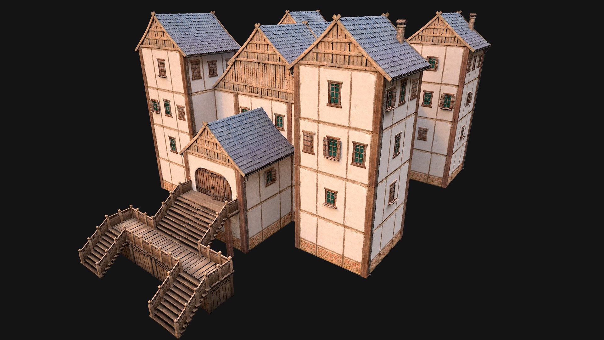 3D Medieval City Building Barracks Fortress Model - TurboSquid 2189248