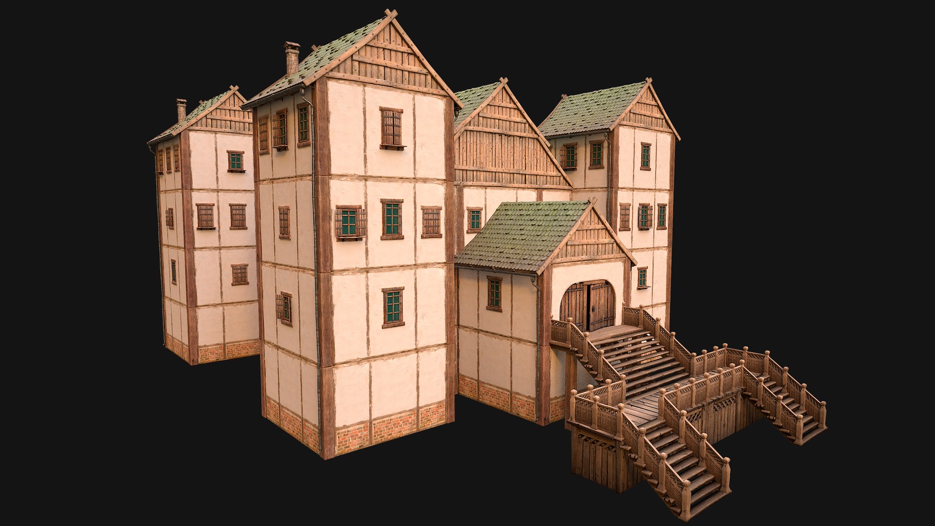 3D Medieval City Building Barracks Fortress Model - TurboSquid 2189248