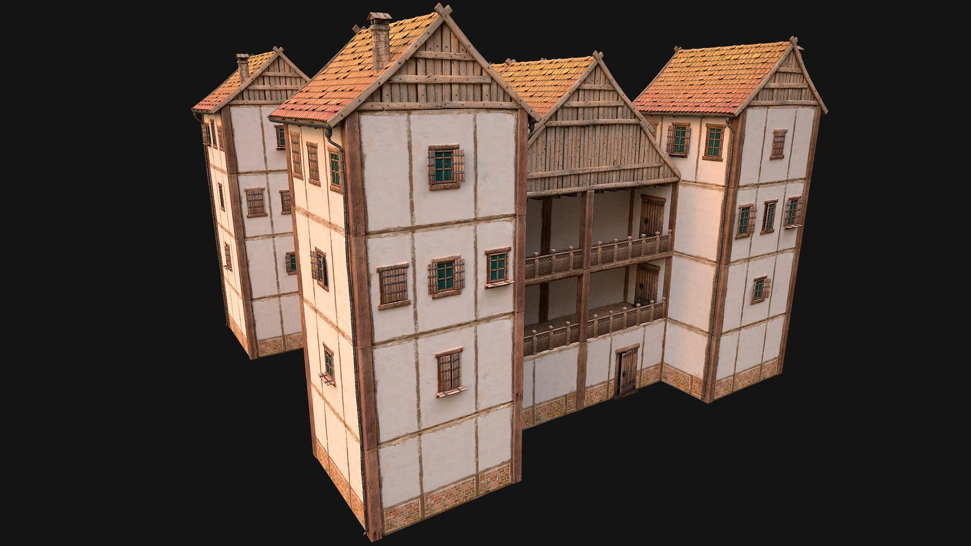 3D Medieval City Building Barracks Fortress Model - TurboSquid 2189248