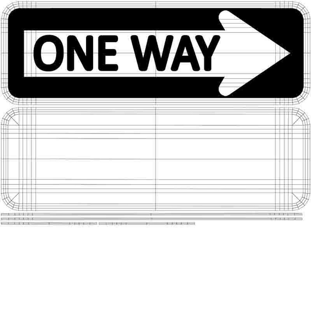 Urban Street Sign Way Model - TurboSquid 1528272