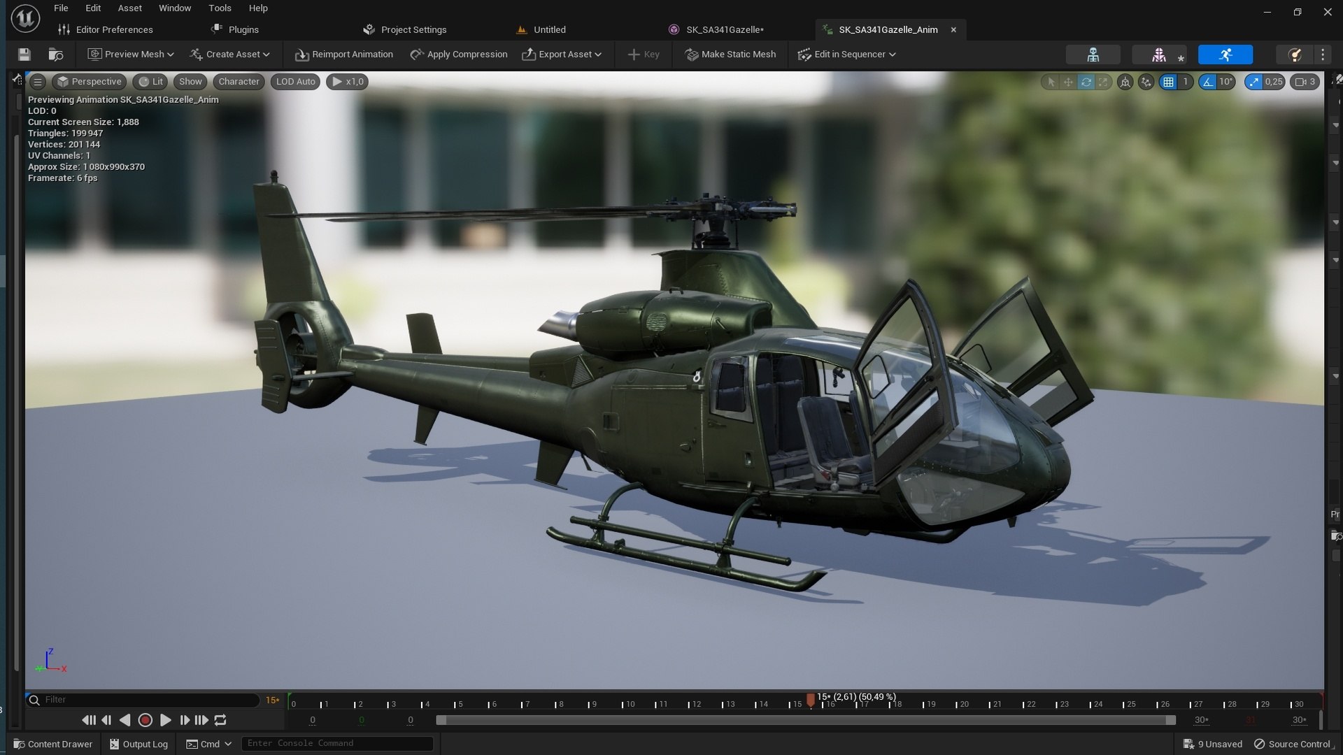 3D Rigged SA 341 342 Gazelle Helicopter - TurboSquid 2415534