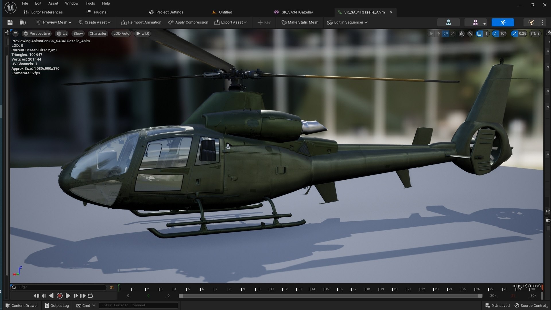 3D Rigged SA 341 342 Gazelle Helicopter - TurboSquid 2415534