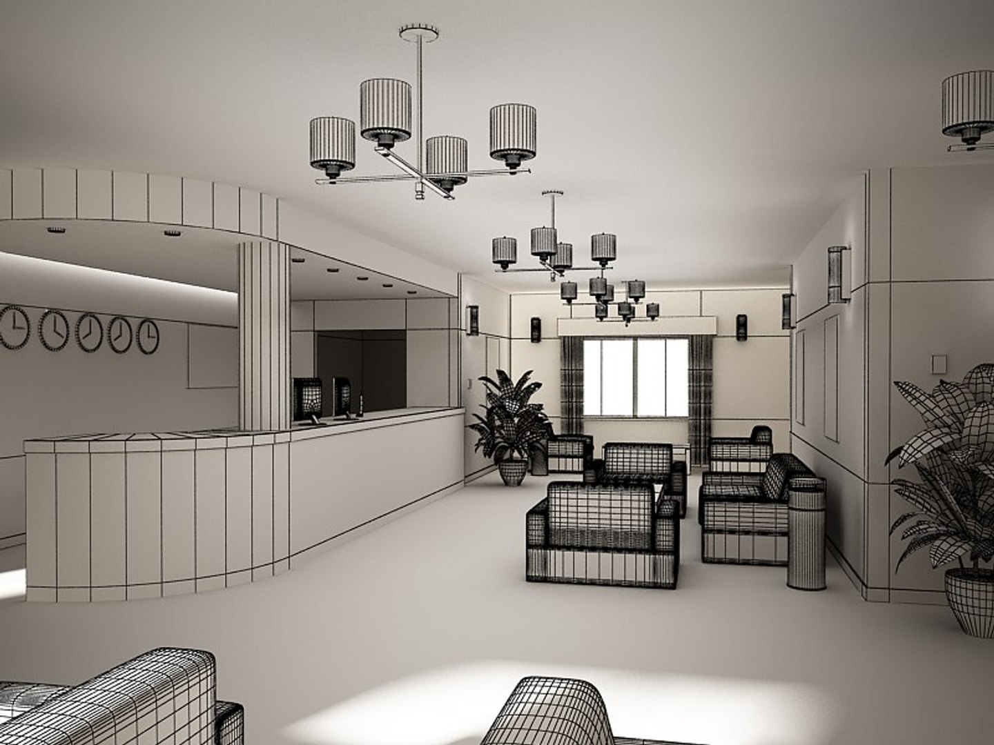 Hotel Reception 3d Max