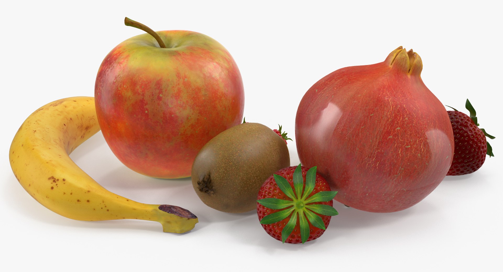 3d model fruits 2 modeled apple