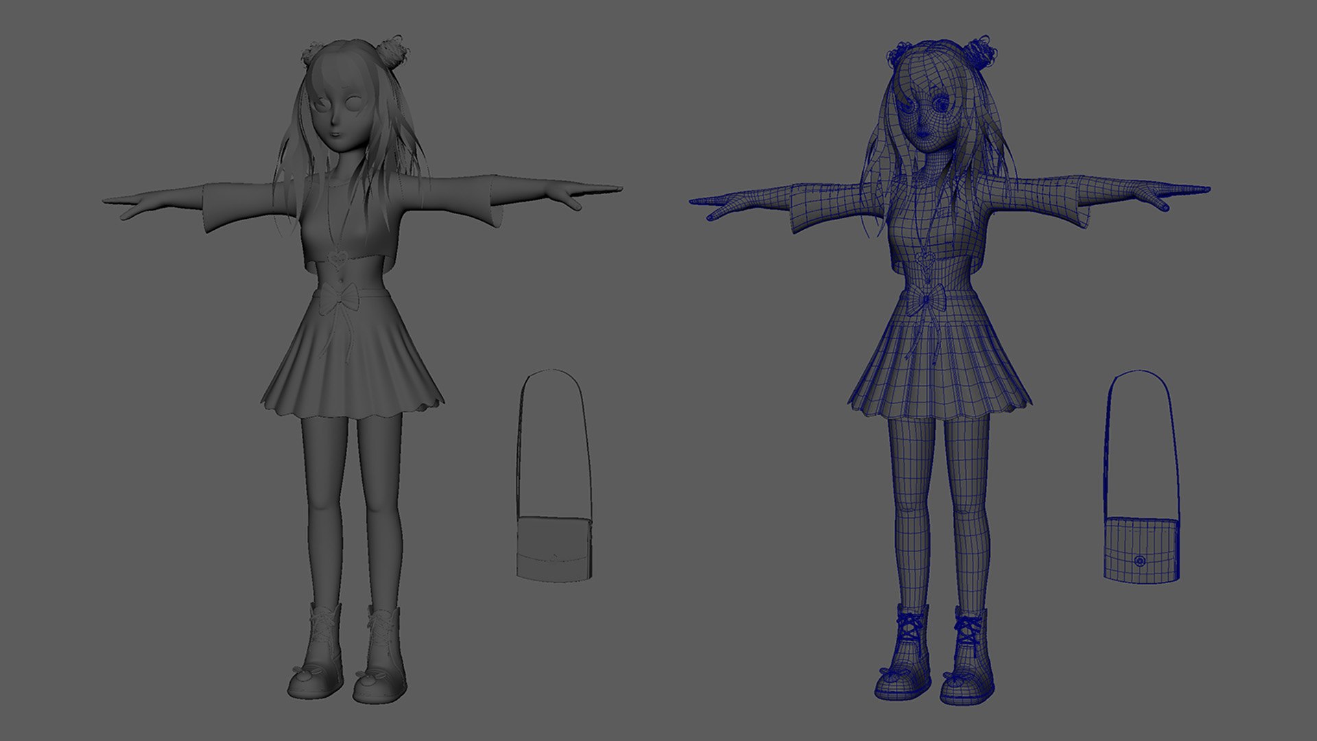 Cartoon Girl BOBO - MAYA Rigged 3D Model - TurboSquid 2424263