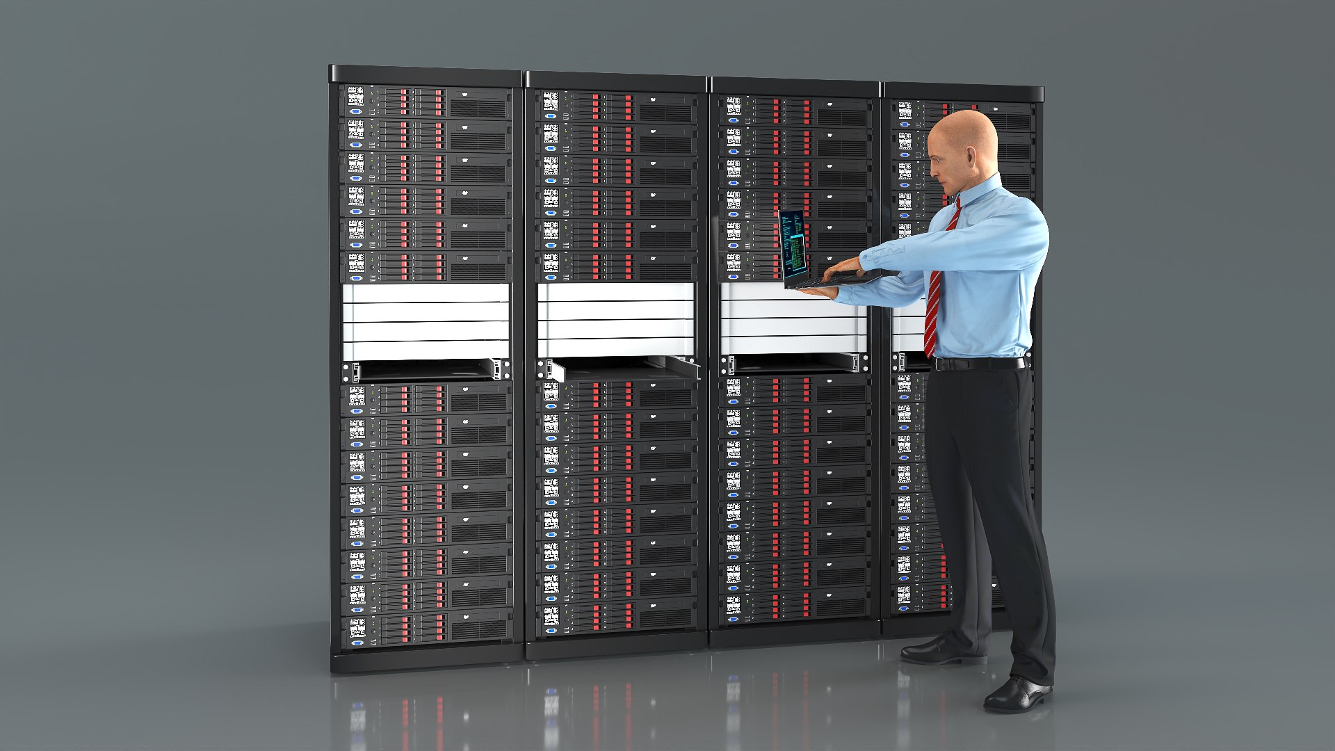 3D Server Rack With System Administrator - TurboSquid 2328254