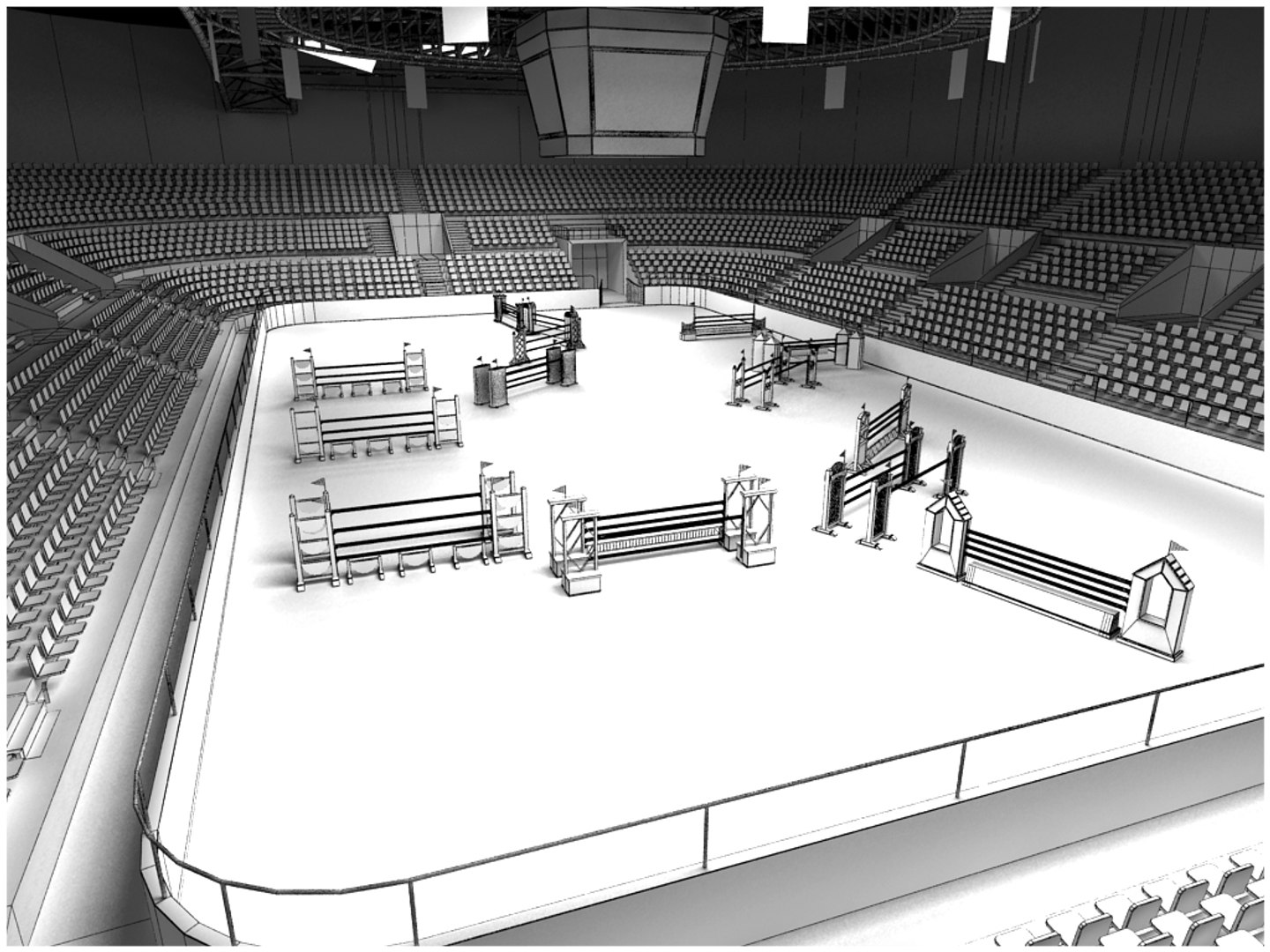 3dsmax horse jumping arena