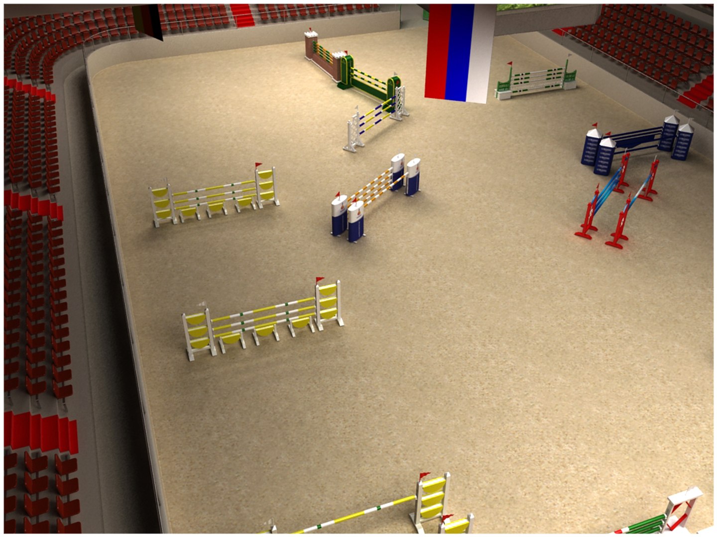 3dsmax Horse Jumping Arena