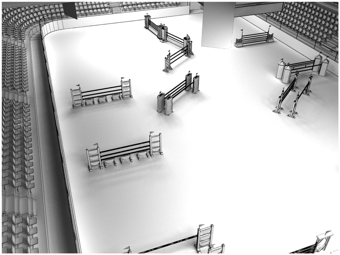 3dsmax horse jumping arena