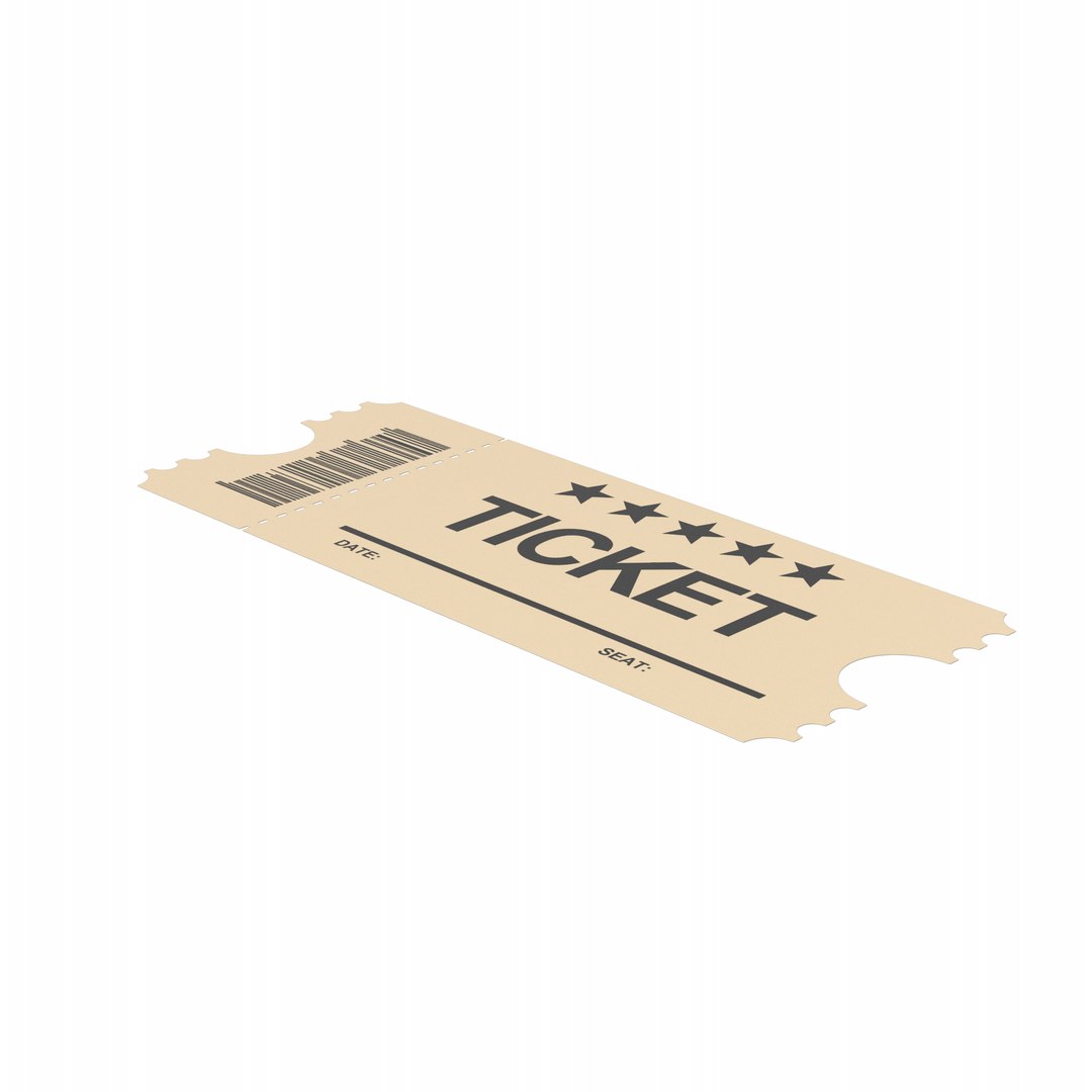 Beige Ticket 3D model - TurboSquid 2170936