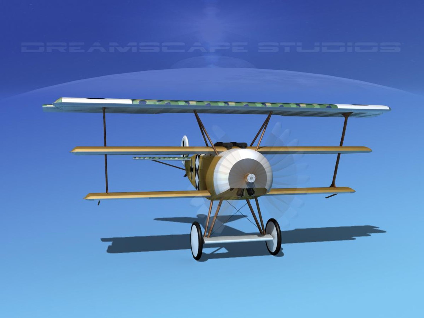 Dxf Triplanes Fokker Dr-1 Fighter
