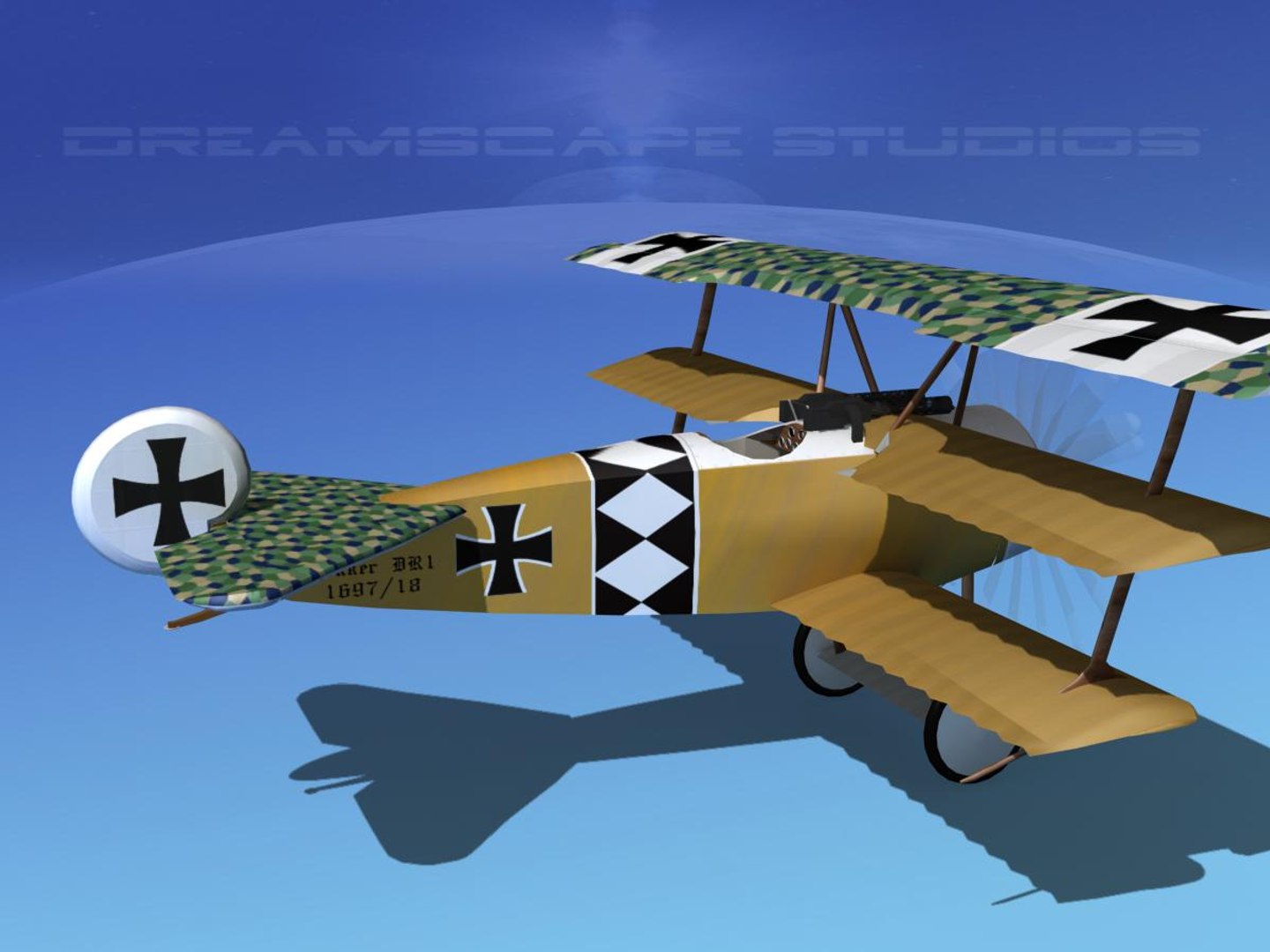 Dxf Triplanes Fokker Dr-1 Fighter