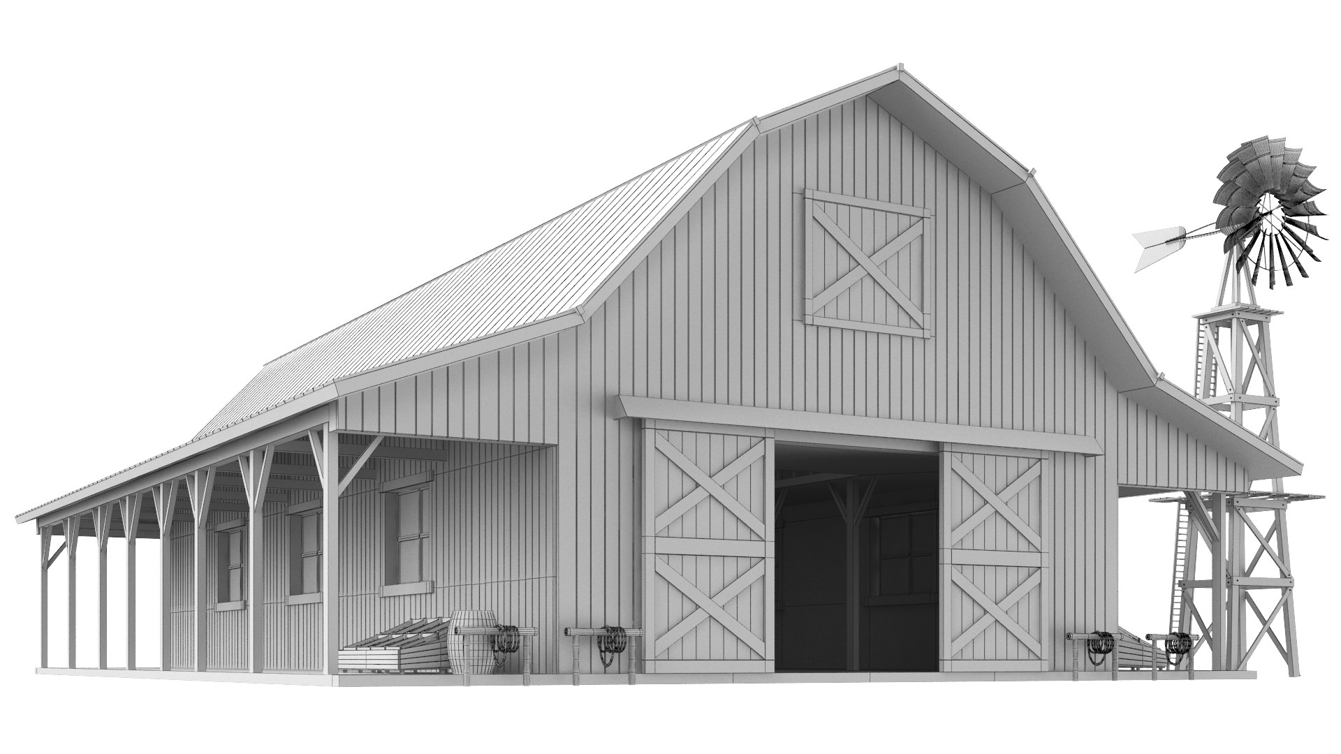Detailed Farm Barn 3D model - TurboSquid 2179400