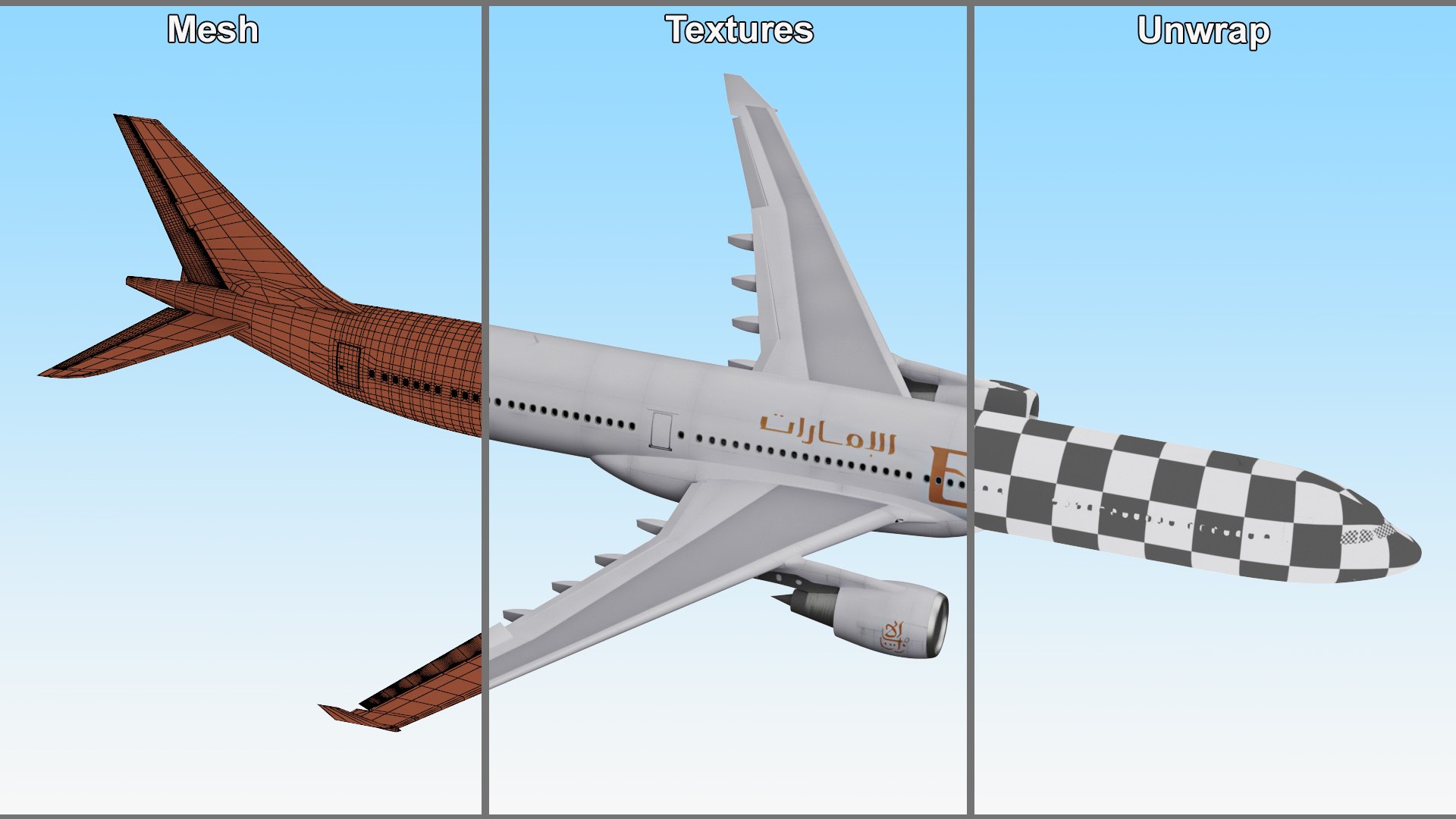 Emirates Airbus A330-200 Rigged For Cinema 4D 3D Model - TurboSquid 2366212
