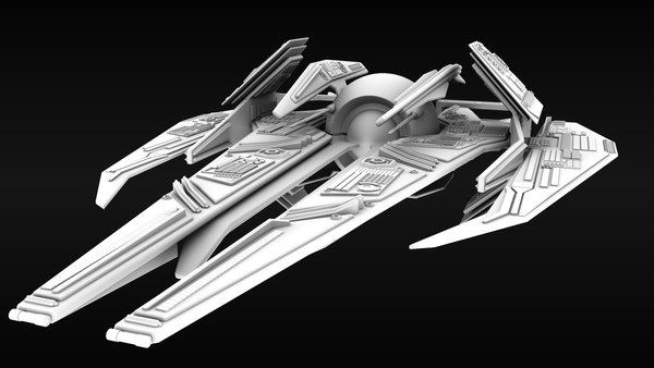 3d scifi base spaceship fighter model