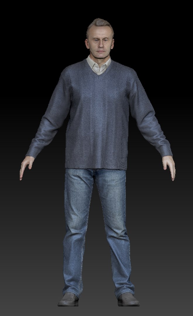 3D Man In Sweater Ready For Animation 347 - TurboSquid 1827056