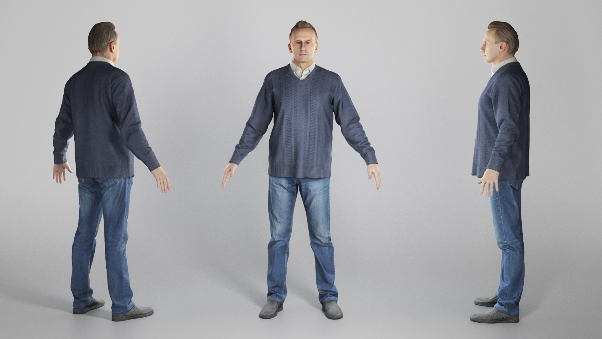 3D Man In Sweater Ready For Animation 347 - TurboSquid 1827056