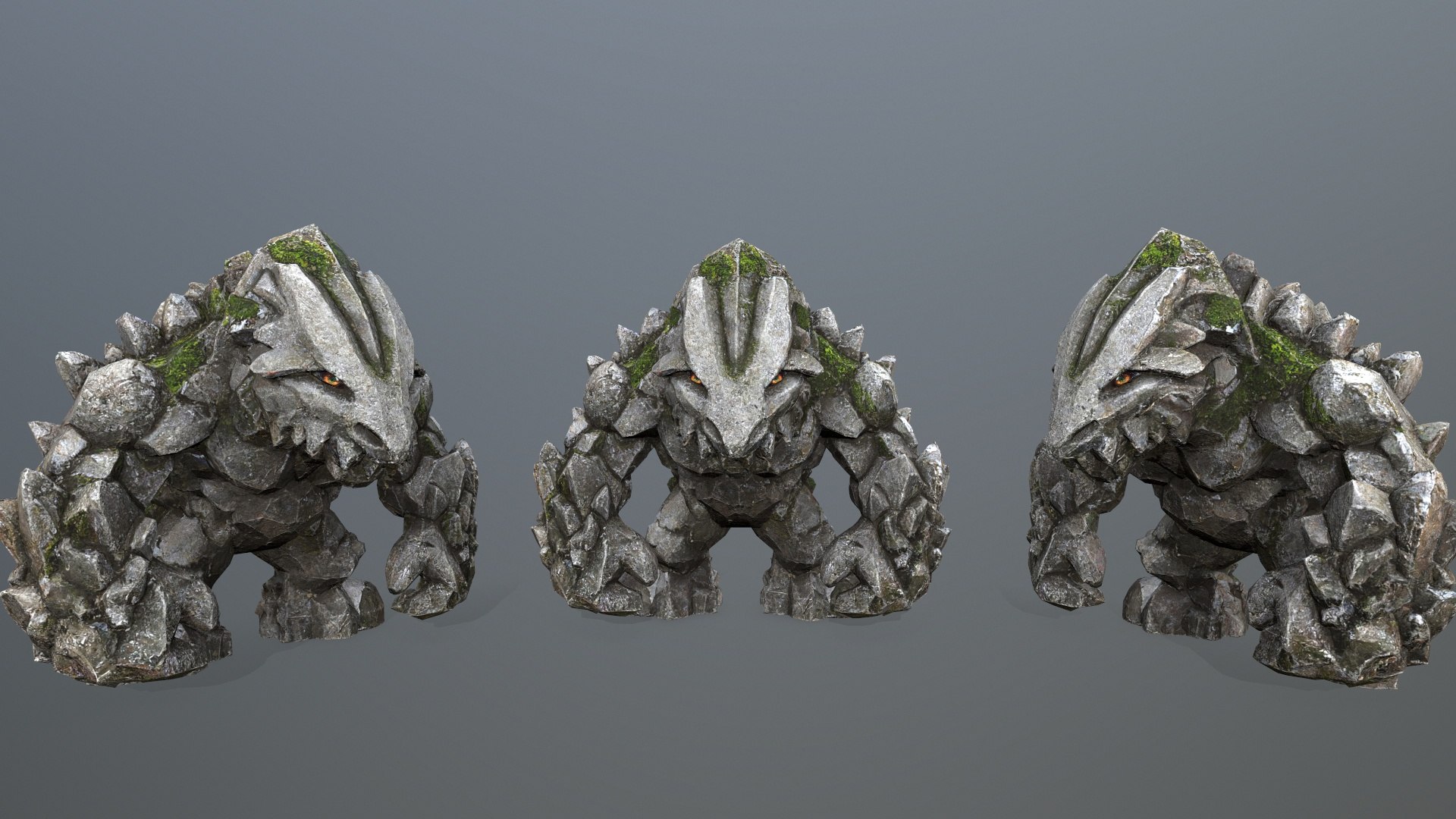 3D Stone Monster Model - TurboSquid 2386543
